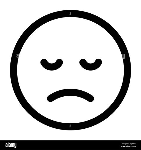 Sad Icon Set In Thin Line Outline Style And Linear Vector Sign Stock Vector Image And Art Alamy
