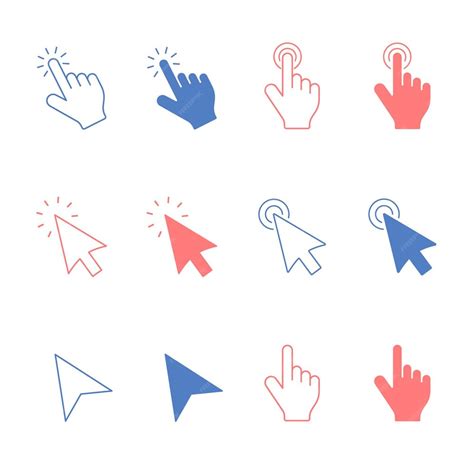 Premium Vector Cursors Icons Click Set Vector Isolated Symbols