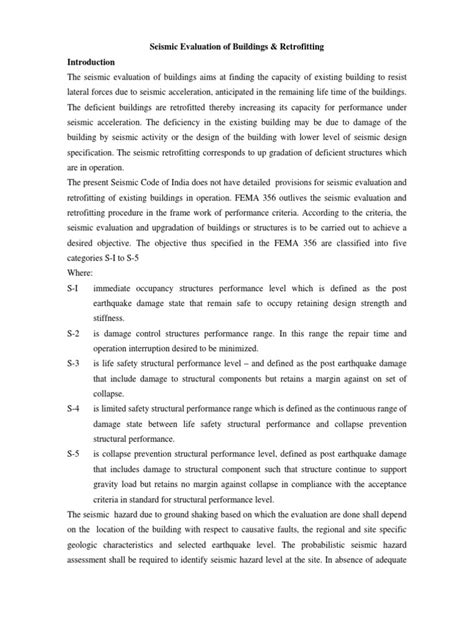 Seismic Evaluation Of Buildings And Retrofitting Pdf Earthquakes