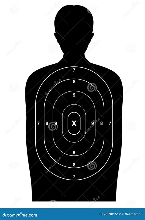 Human Shot Target Gun Bullet Silhouette Man Body Stock Vector Illustration Of Pistol Sniper