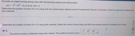 Solved Consider An Object Moving Along A Line With The Chegg
