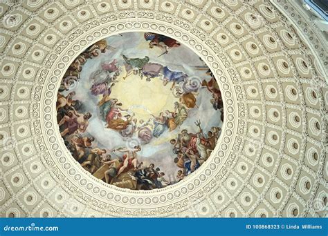 Apotheosis Of Washington Us Capitol Rotunda Portrait Historical