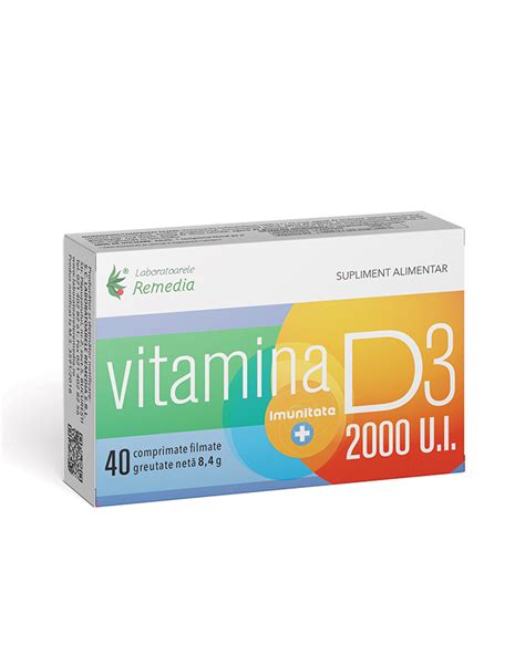 Vitamina D3 2000 Ui 40 Comprimate Laboratoarele Remedia Dr Max Farmacie