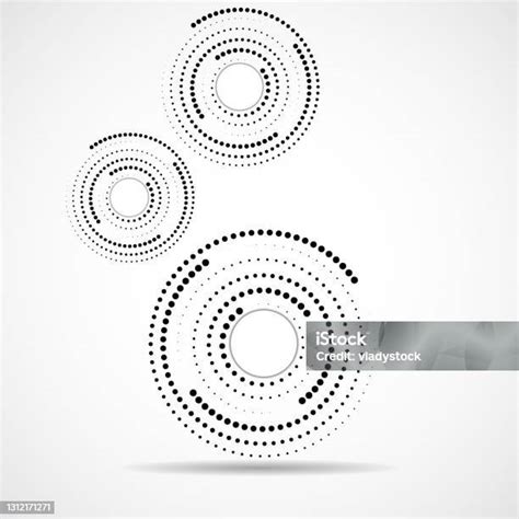 추상적인 점선 원 그림자가 있는 로고 원형 형태의 점 하프톤 효과 디자인 요소 0명에 대한 스톡 벡터 아트 및 기타 이미지 0명 구 그레이 스케일 Istock