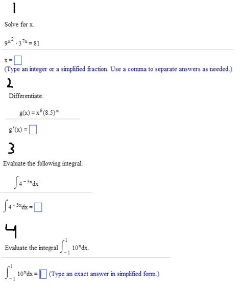 Solved Type An Integer Or A Simplified Fraction Use A