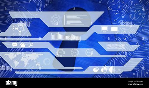 Composition Of Digital Data Processing And Computer Circuit Board Stock