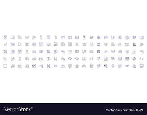 Database Line Icons Signs Set Design Collection Vector Image