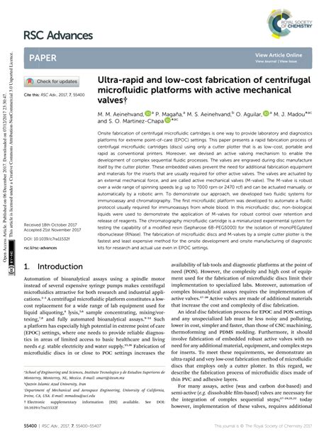 Pdf Ultra Rapid And Low Cost Fabrication Of Centrifugal Microfluidic