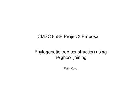 phylogenetic tree construction using neighbor joining cmsc 858 docsity