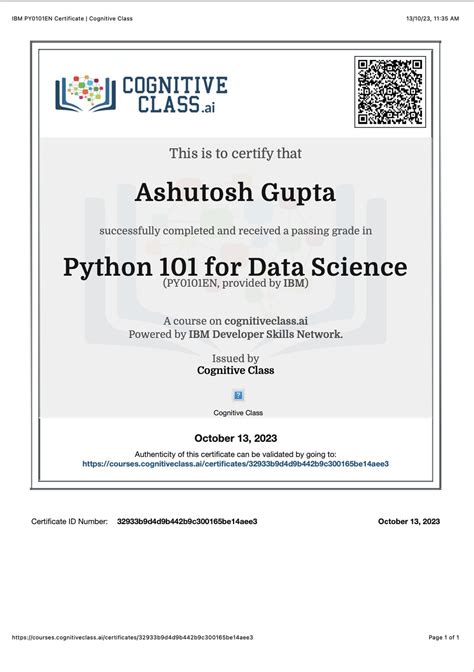 Ashutosh Gupta On Linkedin Python Ibm Certification