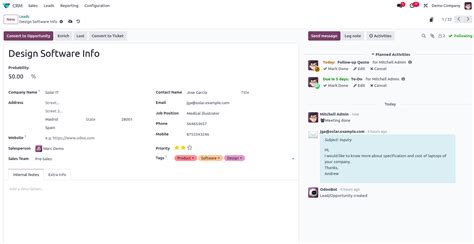 Odoo Crm Best Crm In Odoo Odoo Crm Module Integration