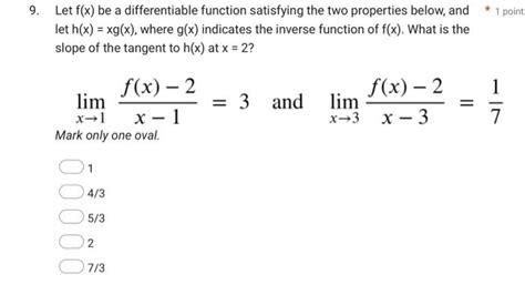 Solved Let F X Be A Differentiable Function Satisfying Chegg Com