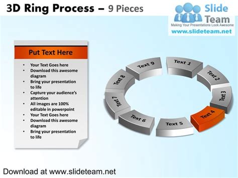 3 D Display Pie Chart Process 9 Pieces Powerpoint Diagrams And Powerpoint Templates Ppt