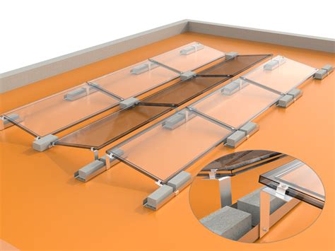 Solar Panel Flat Roof Mounting System With Block Concrete Ballasted
