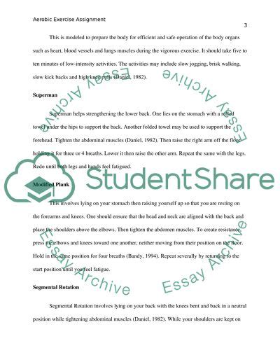Aerobic Exercise Assignment Case Study Example Topics And Well Written Essays Words