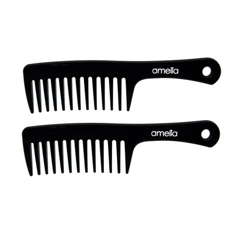 Amelia Beauty 9in Black Plastic Handle Rake Comb Professional Grade Hair Comb Combing Out