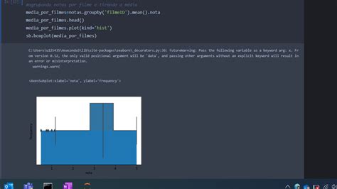 Mensagem ao plotar boxplot Data Science analise e visualização de dados Alura Cursos