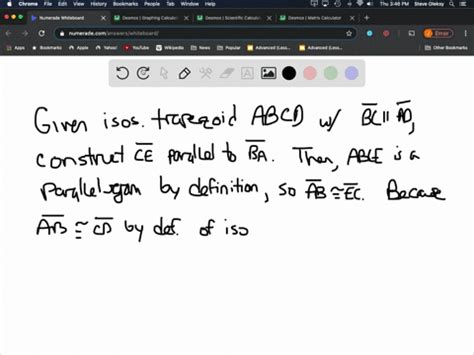SOLVED Complete The Following Flowchart Proof Given Isosceles Triangle A B C With Overline B