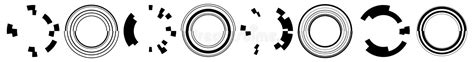 Set Of Abstract Circle Graphic Geometric Circle Ring Design Element Stock Vector