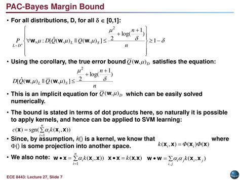 Ppt Objectives Error Bounds Complexity Theory Pac Learning Pac Bound Margin Classifiers