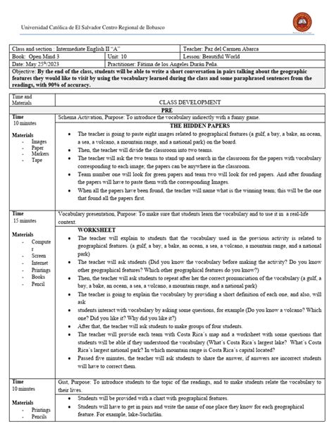 Planning Format Pdp Download Free Pdf Question Vocabulary