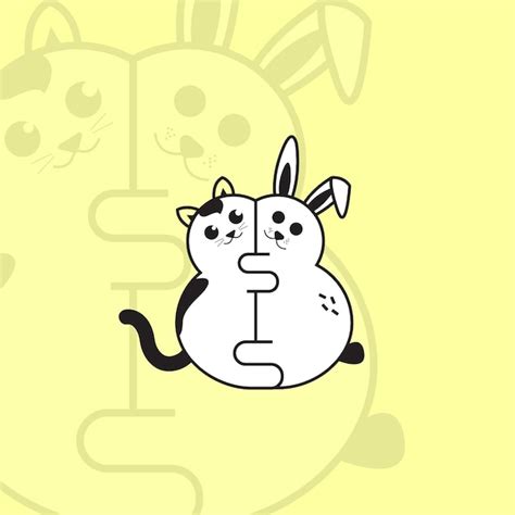 Premium Vector Cat And Bunny