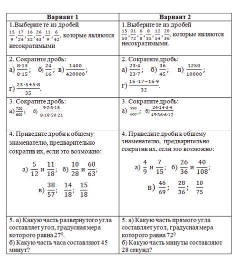 Математика 5 класс Задания по теме Дроби