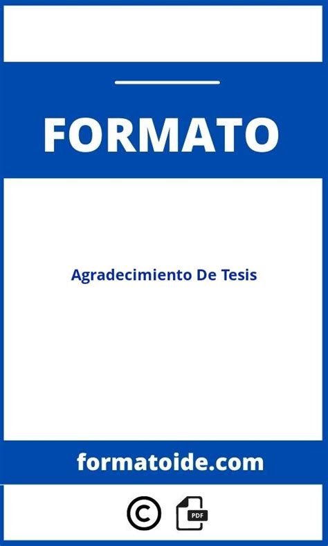 Formato De Agradecimiento De Tesis Modelo Pdf Word