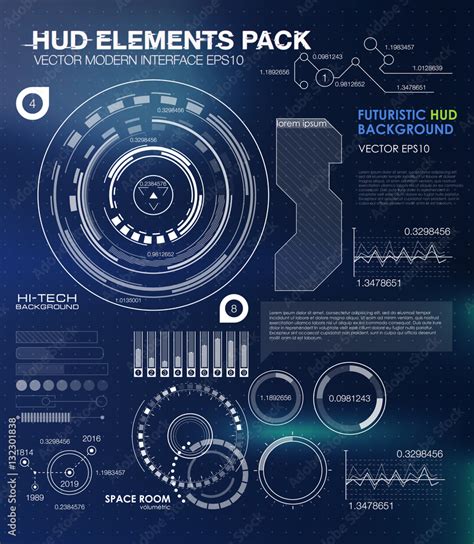 UI Hud Infographic Interface Web Elements Futuristic Space Thin HUD User Interface Web UI