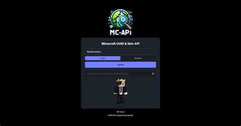 Minecraft API For UUIDs Skins Server Info Mc Api Io