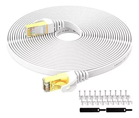 Patch Ethernet Por Cable Cat 7 De 50 Pies Blanca Lovicool U Envío Gratis