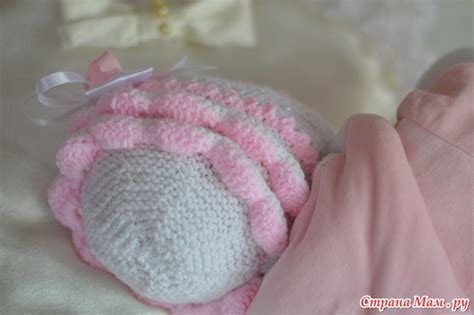 Шапочка для новорожденной девочки бабочка Вязание для детей Страна Мам