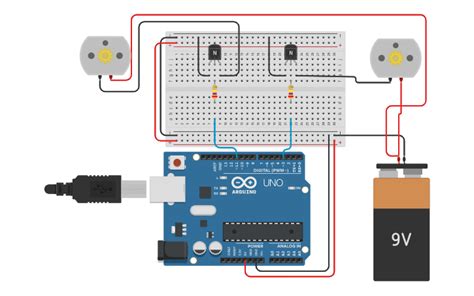 Circuit Design Moviendo Motores Dc Tinkercad