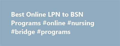 Florida State University Online Programs Lpn To Bsn Online Programs In Pa