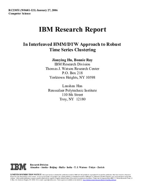 Pdf An Interweaved Hmmdtw Approach To Robust Time Series Clustering
