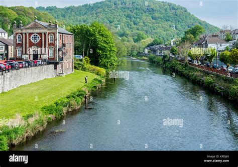 Pontypridd From The Old Bridge Looking Up The Rivertaff South Wales