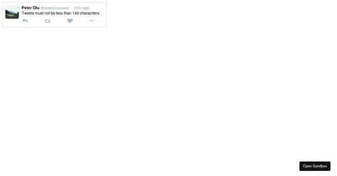 React Tweet Component Codesandbox