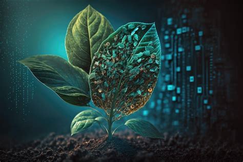 Premium Photo Bioinformatics And Agricultural Science Combine In This Digital Seedling