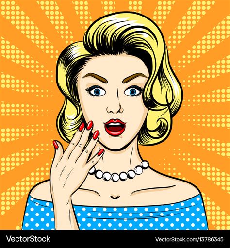 Surprised Woman Pop Art Style Royalty Free Vector Image