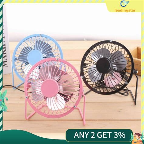 Leadingstar พัดลมระบายความร้อน โลหะ 4 นิ้ว ปรับมุมได้ 360 องศา แบบพกพา Shopee Thailand