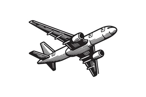Plane Silhouette Black And White Design 47117732 Vector Art At Vecteezy