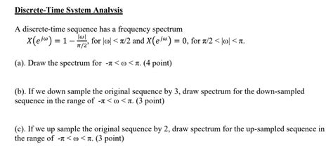 Solved A Discrete Time Sequence Has A Frequency Spectrum