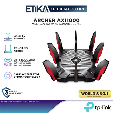 TP Link Archer AX11000 Next Gen WiFi 6 Tri Band Wireless Gigabit Gaming AX Wifi Router