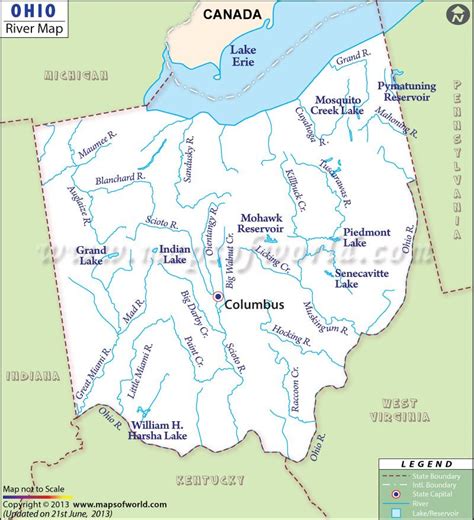 Ohio River Map Rivers In Ohio Map Of Ohio Rivers Ohio River Map
