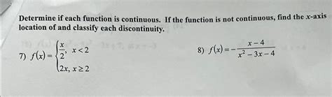 Solved Determine If Each Function Is Continuous If The Chegg Com
