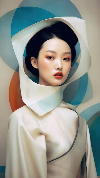 Premium Photo Illustration Of A Woman And Abstract Art Ai Generated