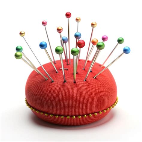 Pin Cushion And Needles 3d Illustration Isolated On White Background