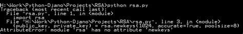 Algorithm Function Error For Python Rsa Module Stack Overflow