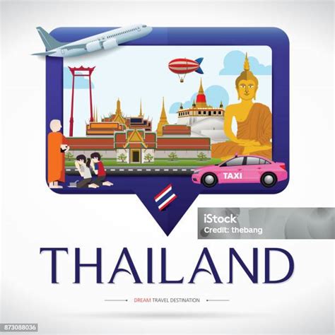 태국 사진 여행 목적지 아이콘 개념 벡터 태국 여행에 대 한 정보 그래픽 요소를 설정 합니다 여행 개념 벡터입니다 개념에 대한 스톡 벡터 아트 및 기타 이미지 Istock