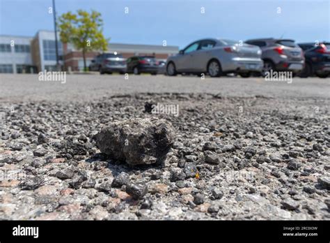 Small Rock On Road Rough Texture Close Up Background Taken In